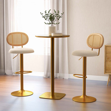 Height-Adjustable Swivel Bar Stools (Set of 2) - Pick Your Plum