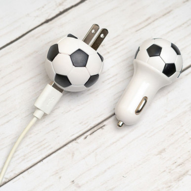 Soccer Ball USB & Car Charger Set (1- or 2-Pack) - Pick Your Plum