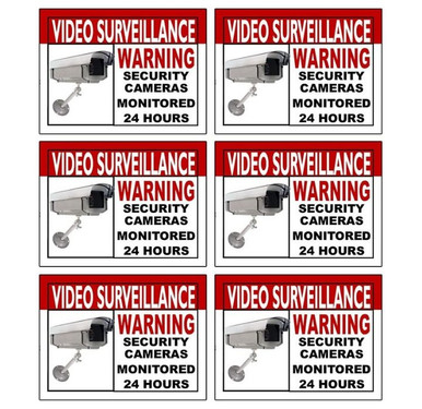 Home Security Camera Warning Sticker (6-Pack) - Pick Your Plum