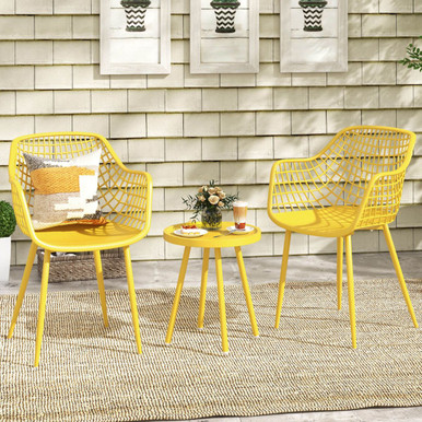 3-Piece Yellow Patio Chair Set - Pick Your Plum