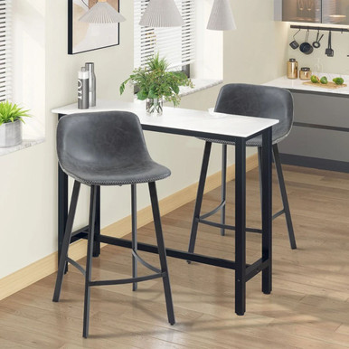 HOMCOM® 27.25-Inch Counter Height Bar Stools (Set of 2) - Pick Your Plum