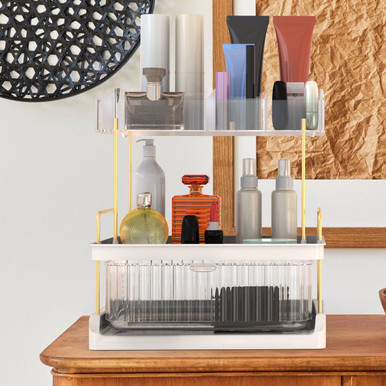 3-Tier Transparent Vanity Storage Organizer - Pick Your Plum