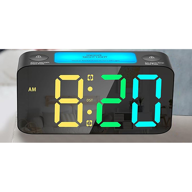 RGB Digital Mirror Alarm Clock with 7-Inch LED Display - Pick Your Plum