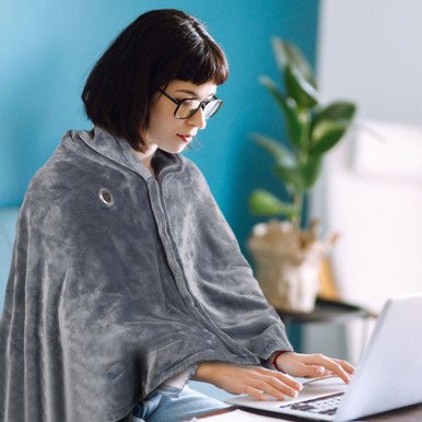 USB Heated Zipper Blanket Shawl (Requires Power Bank) - Pick Your Plum