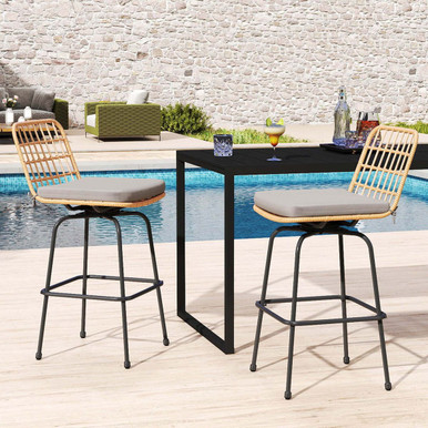 360° Patio Swivel Bar Stools with Backrests (2-Pack) - Pick Your Plum