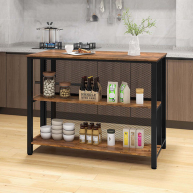 36-Inch 3-Tier Bar Table with Storage - Pick Your Plum