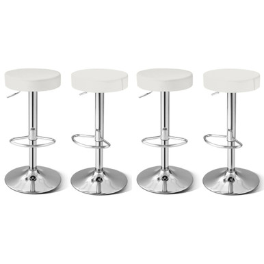 Adjustable Swivel Round Bar Stool with Footrest (4-Pack) - Pick Your Plum
