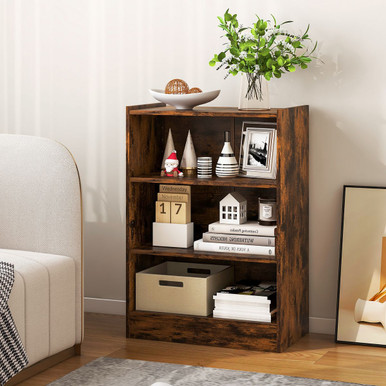 3-Tier Open Multipurpose Display Rack Cabinet with Adjustable Shelves ...