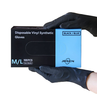 100-Count Heavy-Duty Black Nitrile Disposable Gloves (5- or 10-Pack) - Pick Your Plum