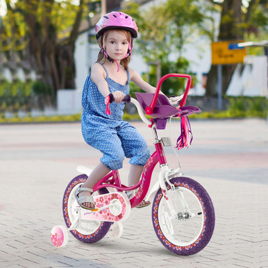 Kids' Bike with Doll Seat and Training Wheels - Pick Your Plum