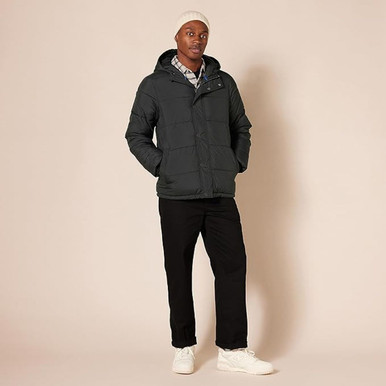 Amazon Essentials Men's Heavyweight Hooded Puffer Coat - Pick Your Plum