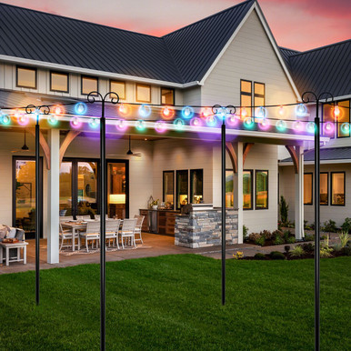 Outdoor Metal Light Poles with Adjustable Height (2-Pack) - Pick Your Plum