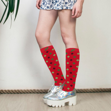 Christmas-Themed Holiday-Fun Knee High Compression Socks (6-Pairs ...