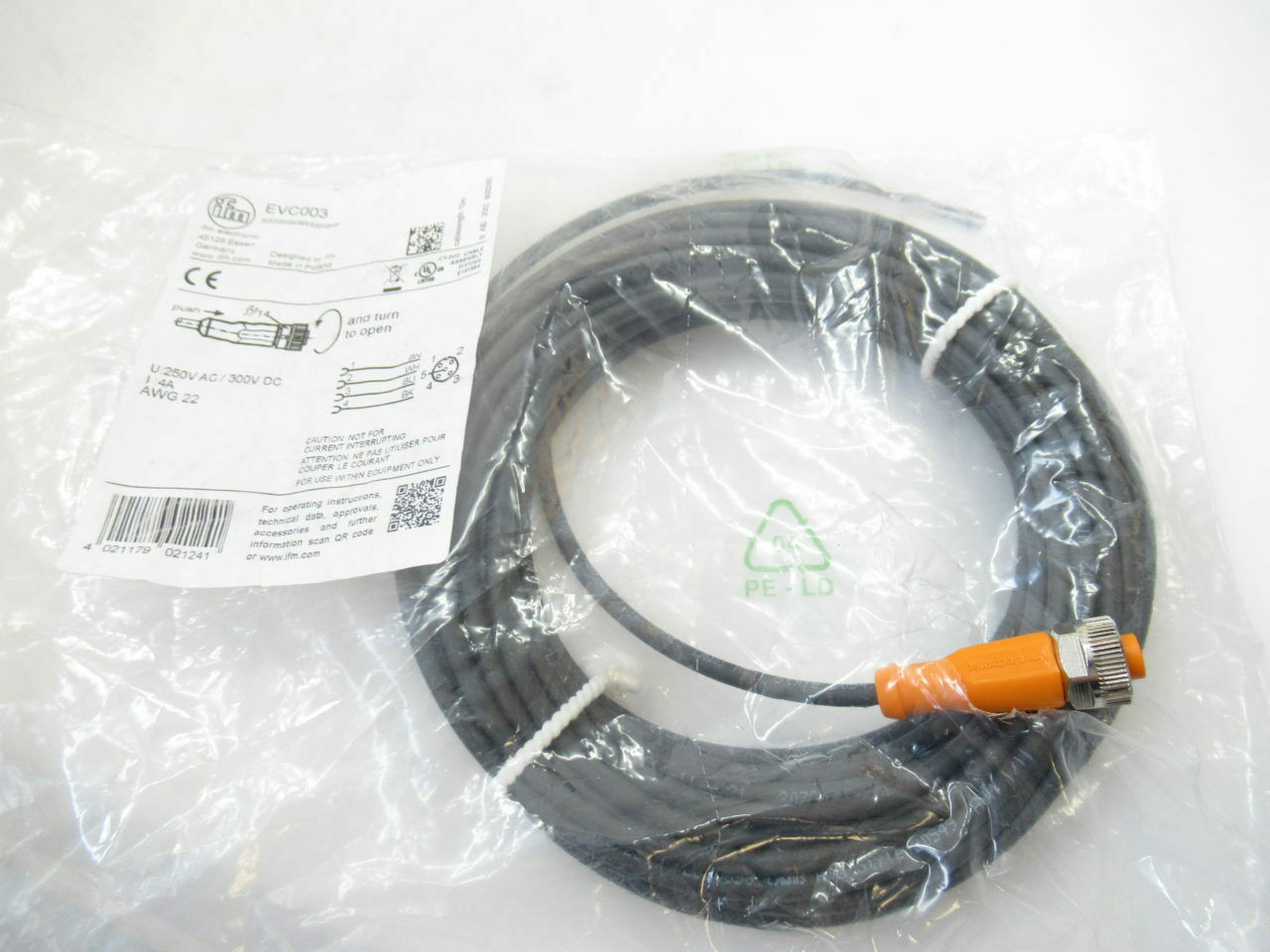 EVC003 Ifm Electronic Control Cable New In Bag - PCM SURPLUS WORLD