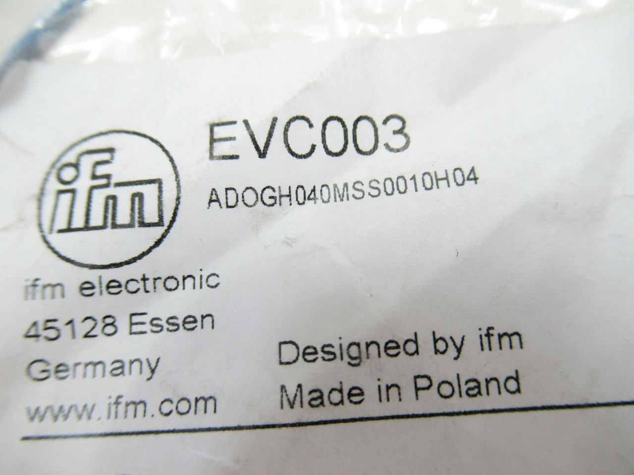 EVC003 Ifm Electronic Cordset, M12 Female Straight 4 Wire 5 Pin 10m New ...