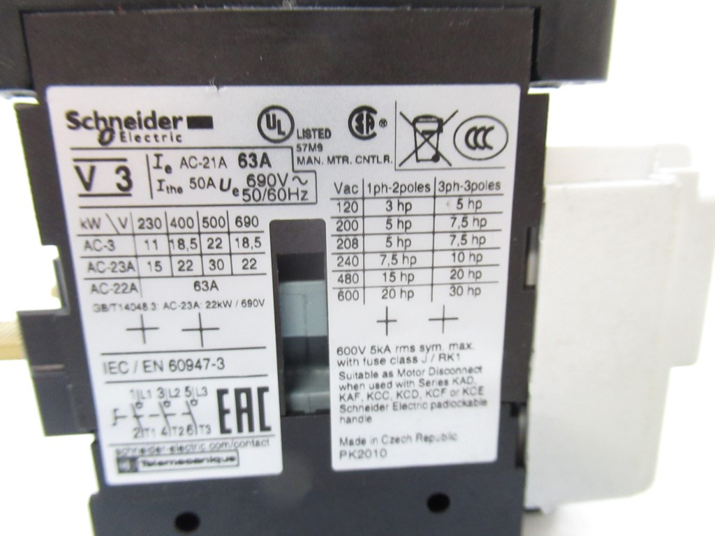 AC-21A/ IEC/EN 60947-3 V 02 SCHNEIDER ELECTRIC DISCONNECT SWITCH - PCM ...