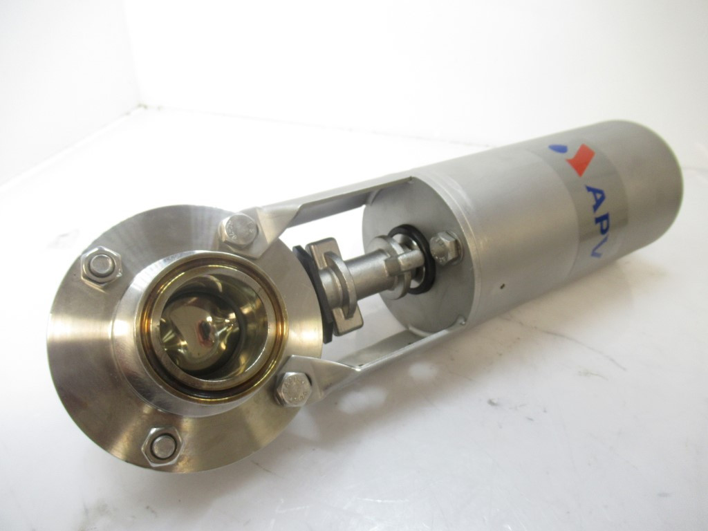 APV TRI CLAMP SANITARY BUTTERFLY VALVE PNEUMATIC ACTUATOR SINGLE-ACTING ...