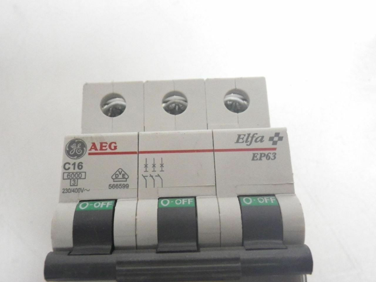 ELFA EP63 C16 General Electric AEG circuit breaker 3 Pole (Used and ...