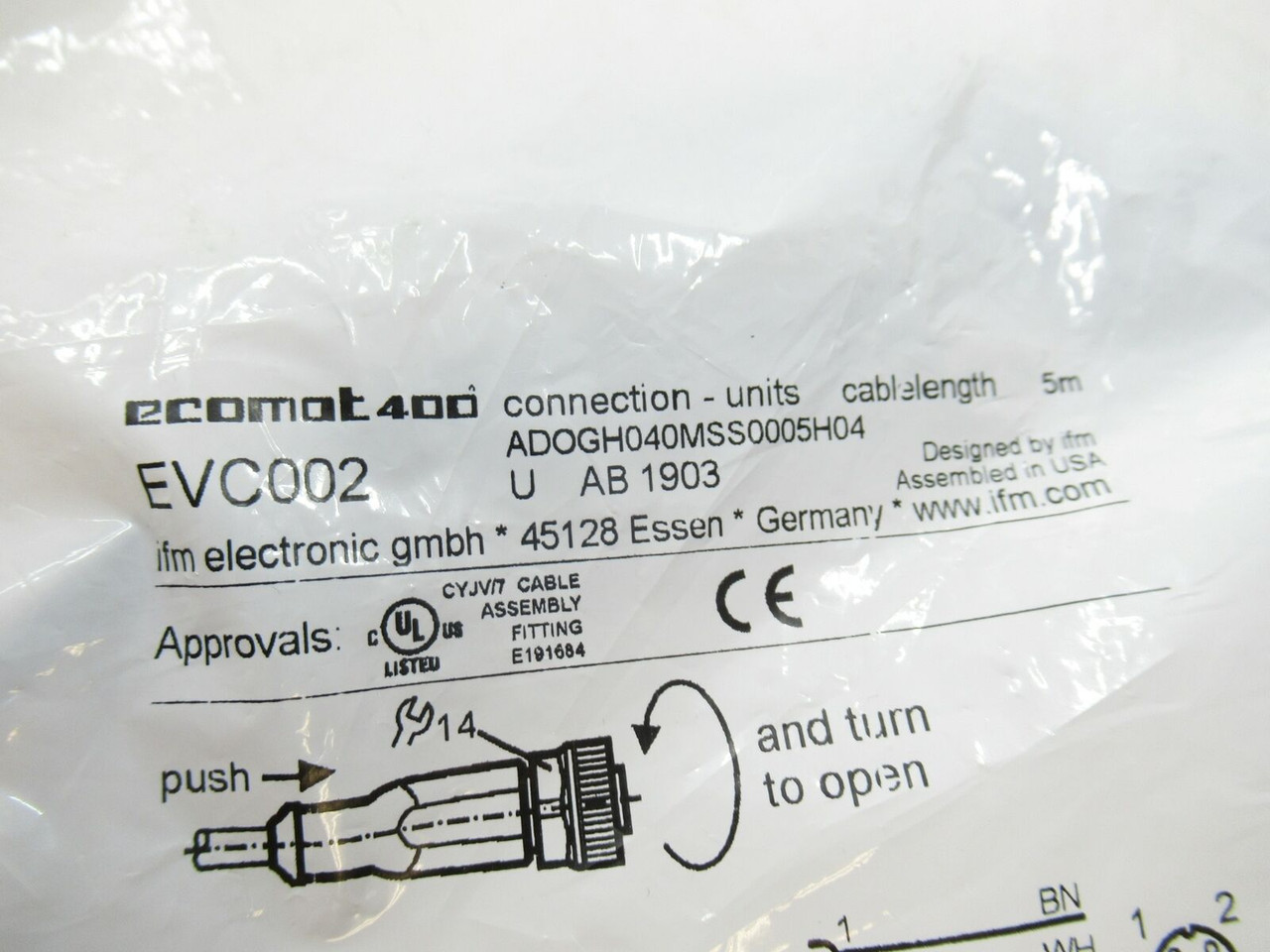EVC002 Ifm Electronic M12 Connecting 5m PUR Cable With Socket - PCM ...