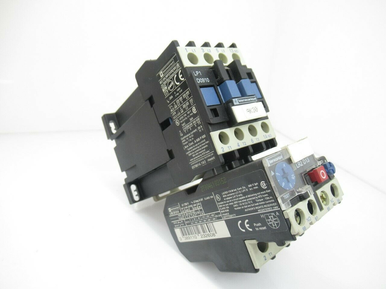 Telemecanique LP1 D0910 Relay Contactor W/Overload Relay LR2-D1314 - PCM SURPLUS WORLD