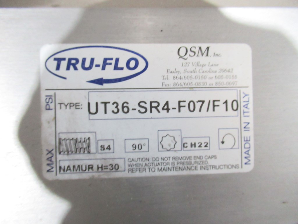 UT36-SR4-F07/F10 -TRU-FLO Pneumatic Valve Actuator (USED TESTED) - PCM ...