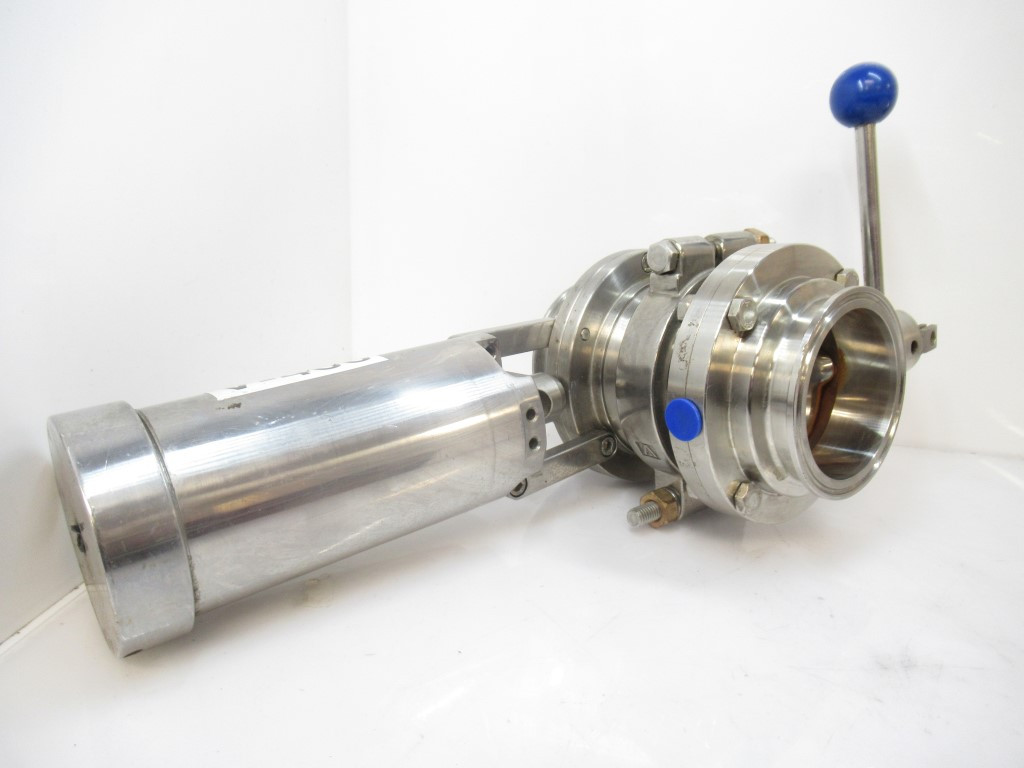 INOXPA TRICLAMP SANITARY BUTTERFLY VALVE PNEUMATIC ACTUATOR SING 3 ...