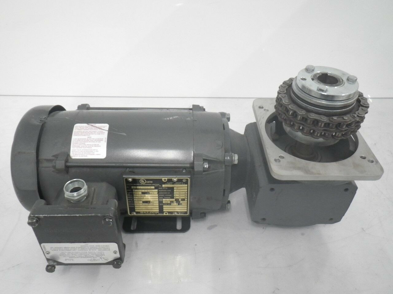 35M998T203C1 SF718V20NB5J Baldor Motor Gear 1/2hp + Boston Gear (Used ...