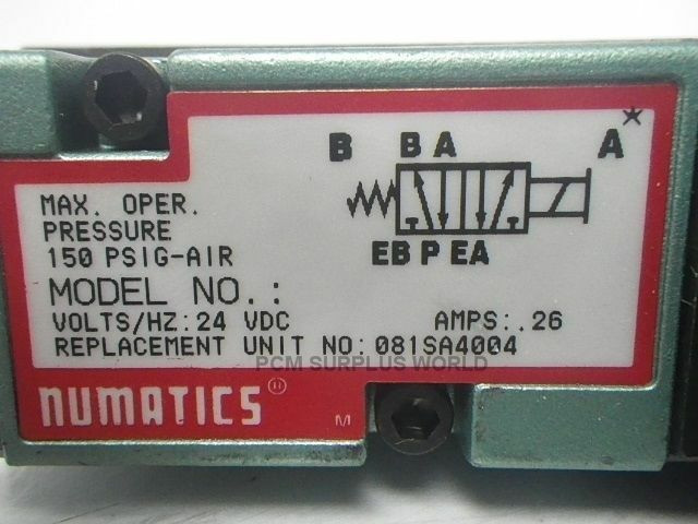 082SA4154 Numatics solenoid valve with manifold (Used and Tested) - PCM ...