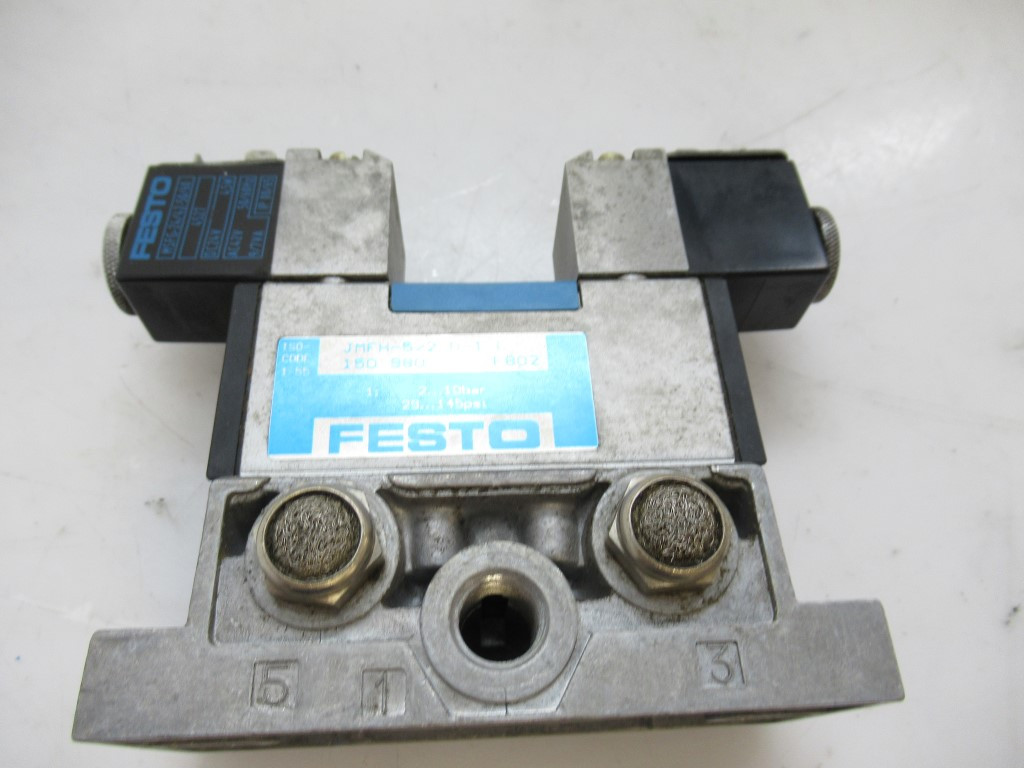 FESTO - JMFH-5/2-D-1-C PNEUMATIC Valve Bank Assembly (used tested ...