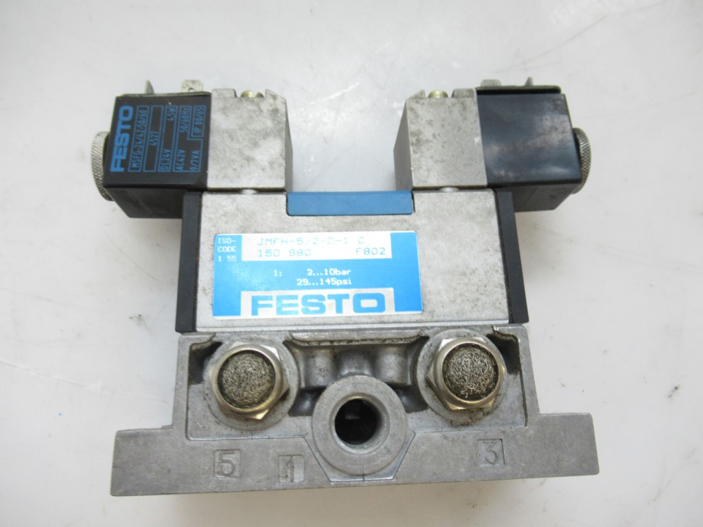 FESTO - JMFH-5/2-D-1-C PNEUMATIC Valve Bank Assembly (used tested ...