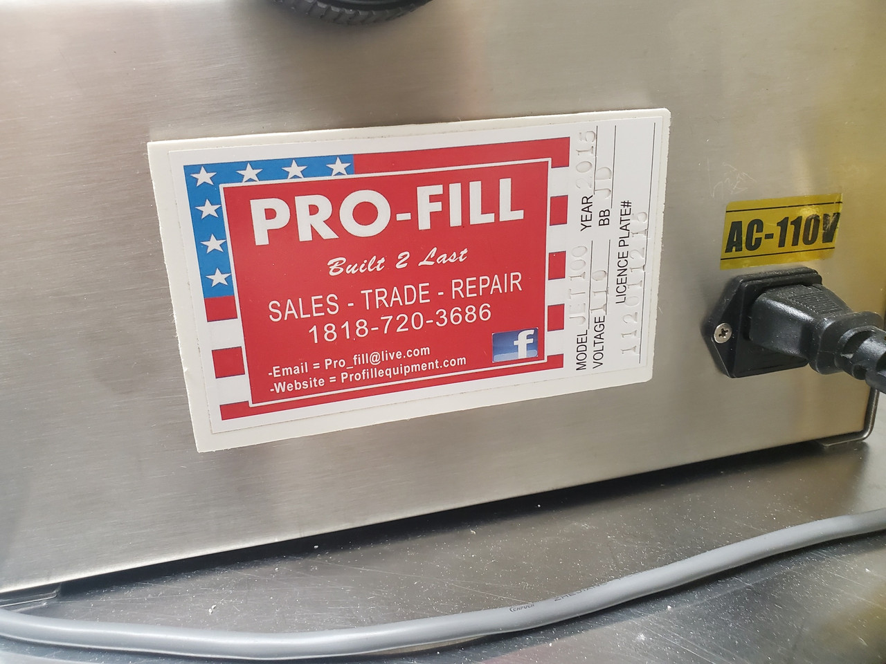 Pro-Fill piston filler model Jet100 - PCM SURPLUS WORLD