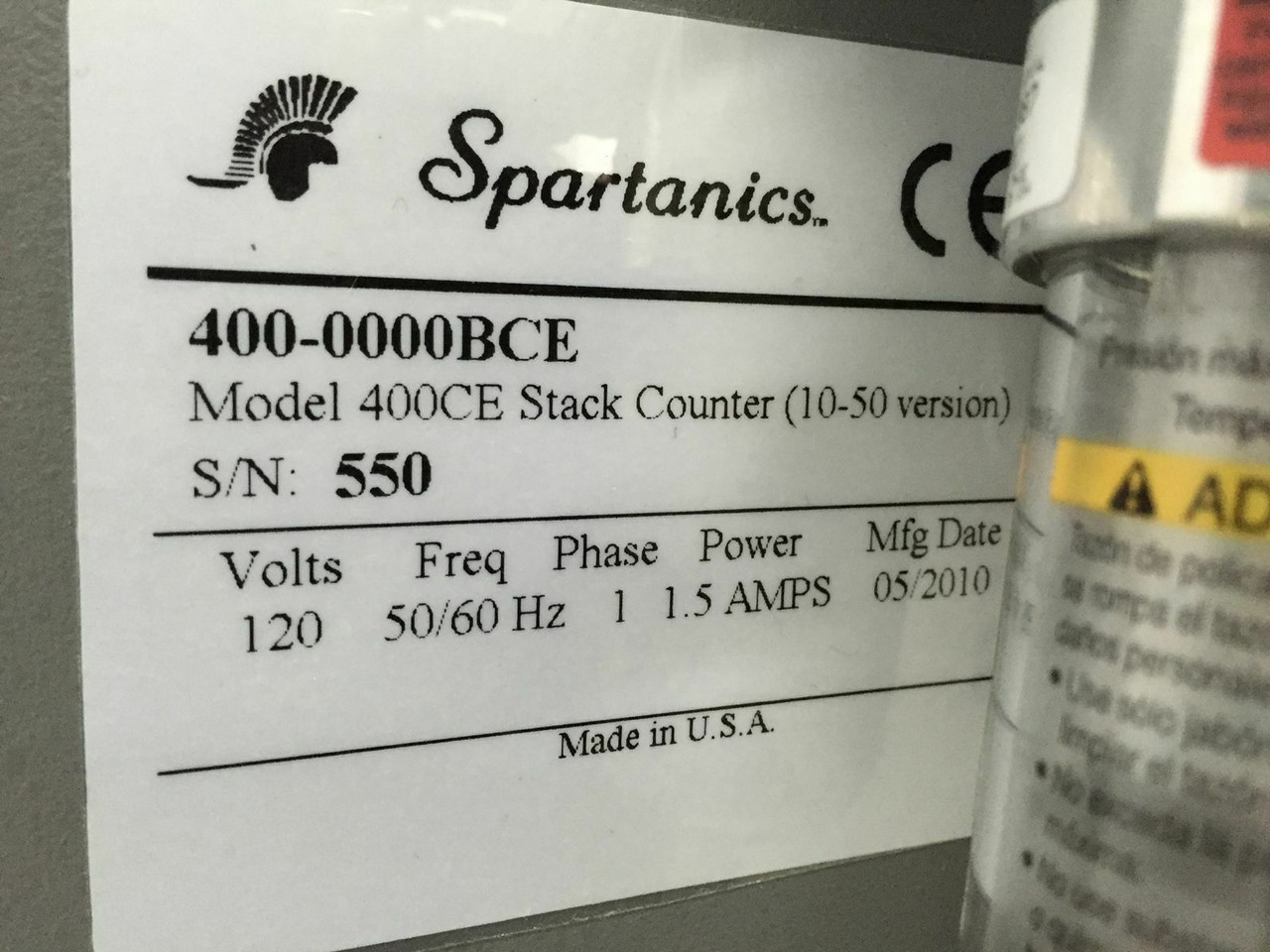 Spartanics 400-0000BCE MODEL 400CE Stak Counter - PCM SURPLUS WORLD