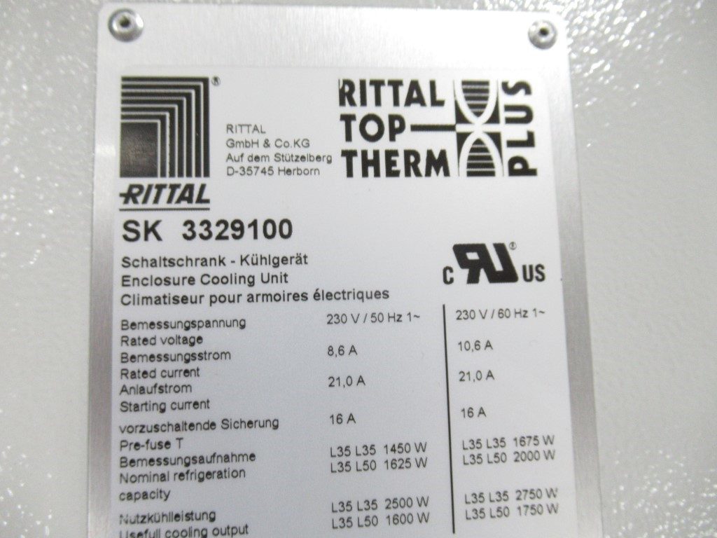 SK 3329100 RITTAL Enclosure Air Conditioner Wall-mounted cooling unit ...