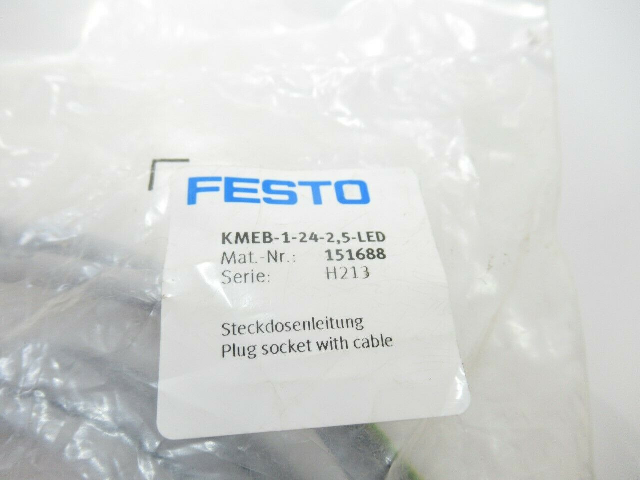 Festo KMEB-1-24-2.5-LED 151688 Plug Socket With Cable - PCM SURPLUS WORLD