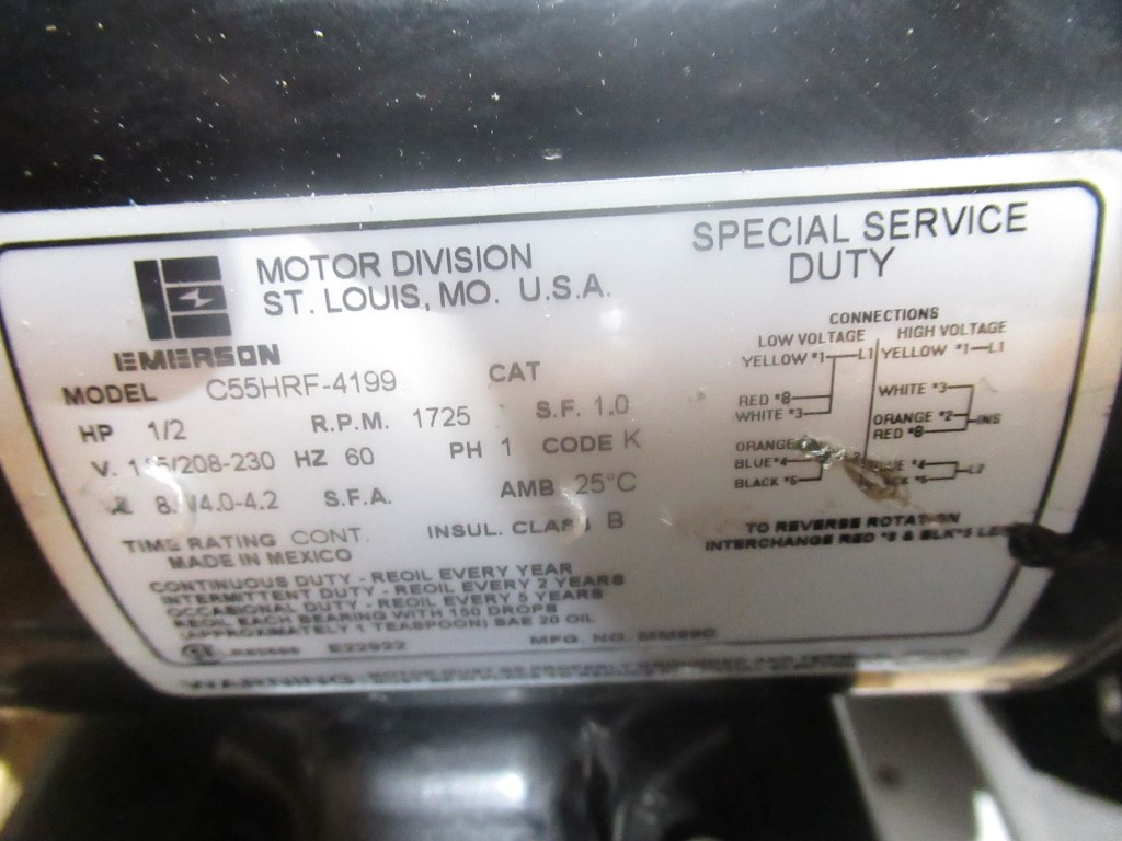 Emerson - C55HRF-4199 HP 1/2 RPM 1725 SF 1.0 V 115/208-230 - PCM ...