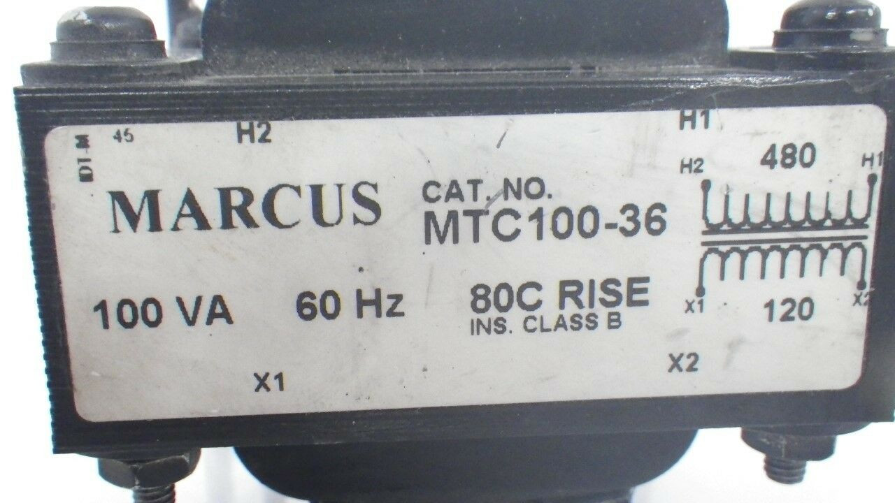 MTC100-36 80C RISE class b Marcus Transformer 100va 60hz (Used Tested ...