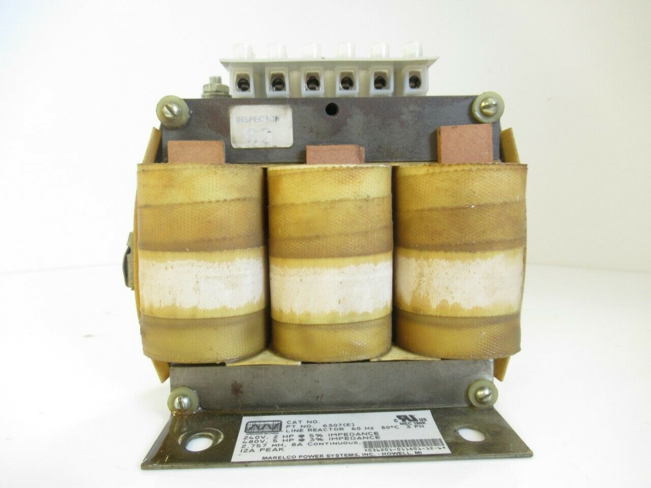 6307(E) - MARELCO POWER SYSTEMS LINE REACTOR TRANSFORMER (USED TESTED ...