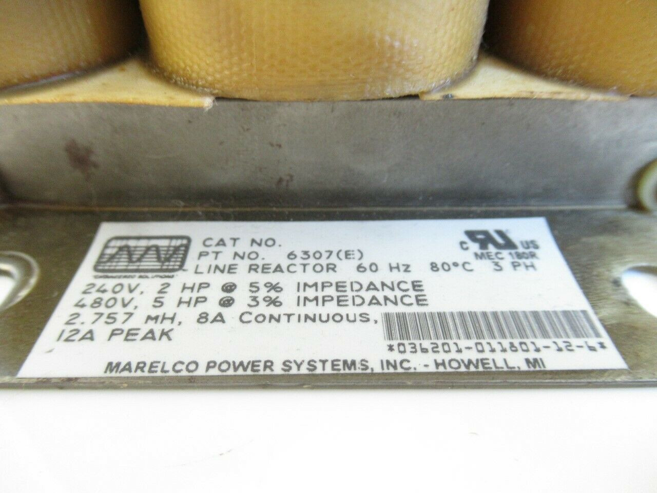 Marelco Power Systems 6307(E) Line Reactor Transformer - PCM SURPLUS WORLD