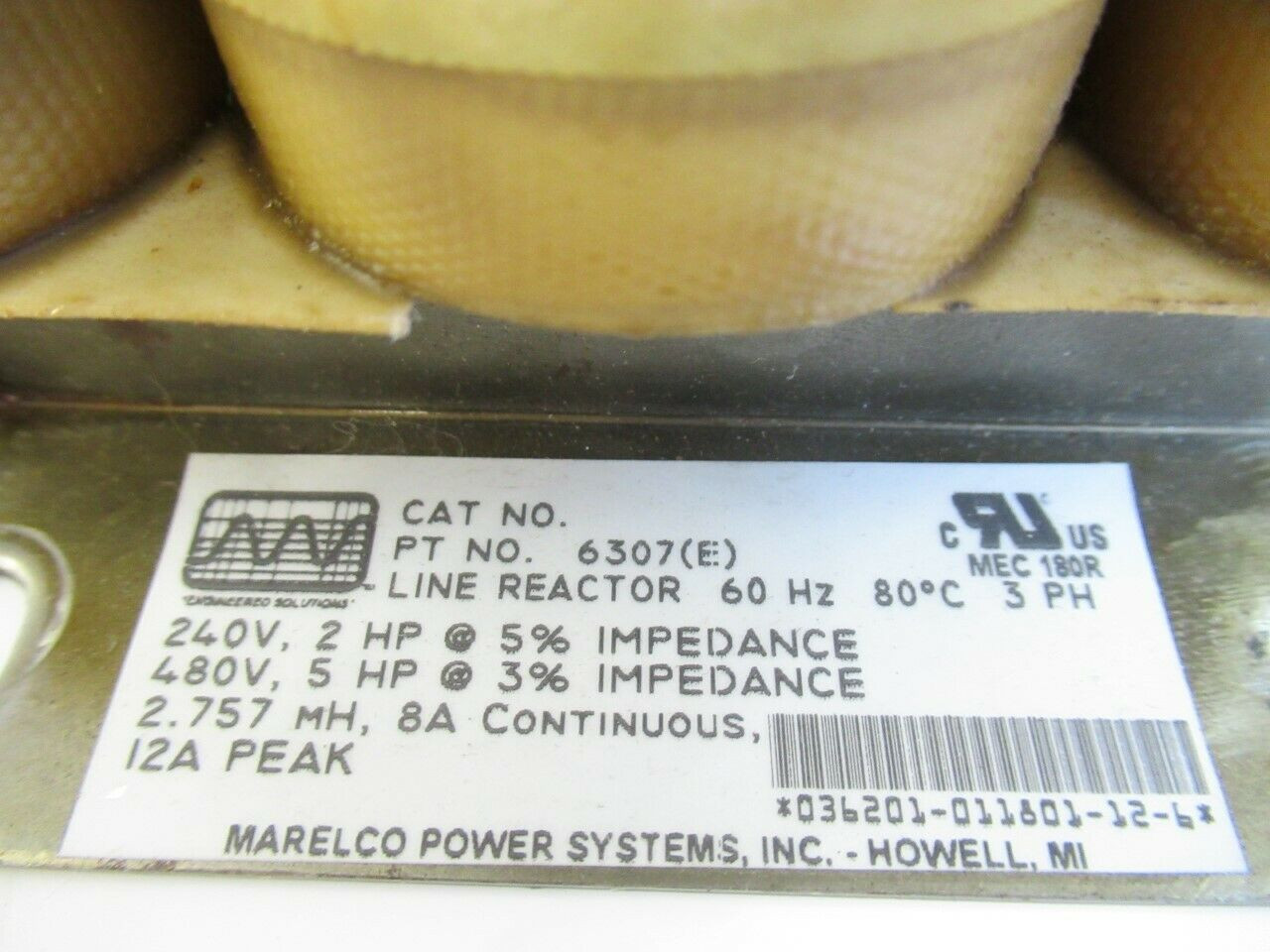 Marelco Power Systems 6307(E) Line Reactor Transformer - PCM SURPLUS WORLD