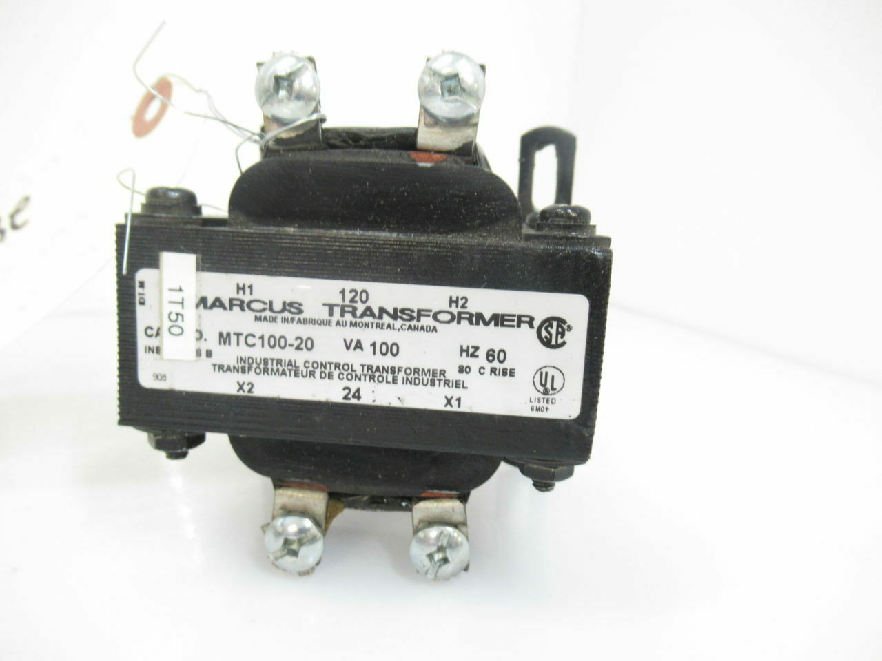MTC100-20 Marcus Transformer H1 120 VA 100 HZ 60 - PCM SURPLUS WORLD