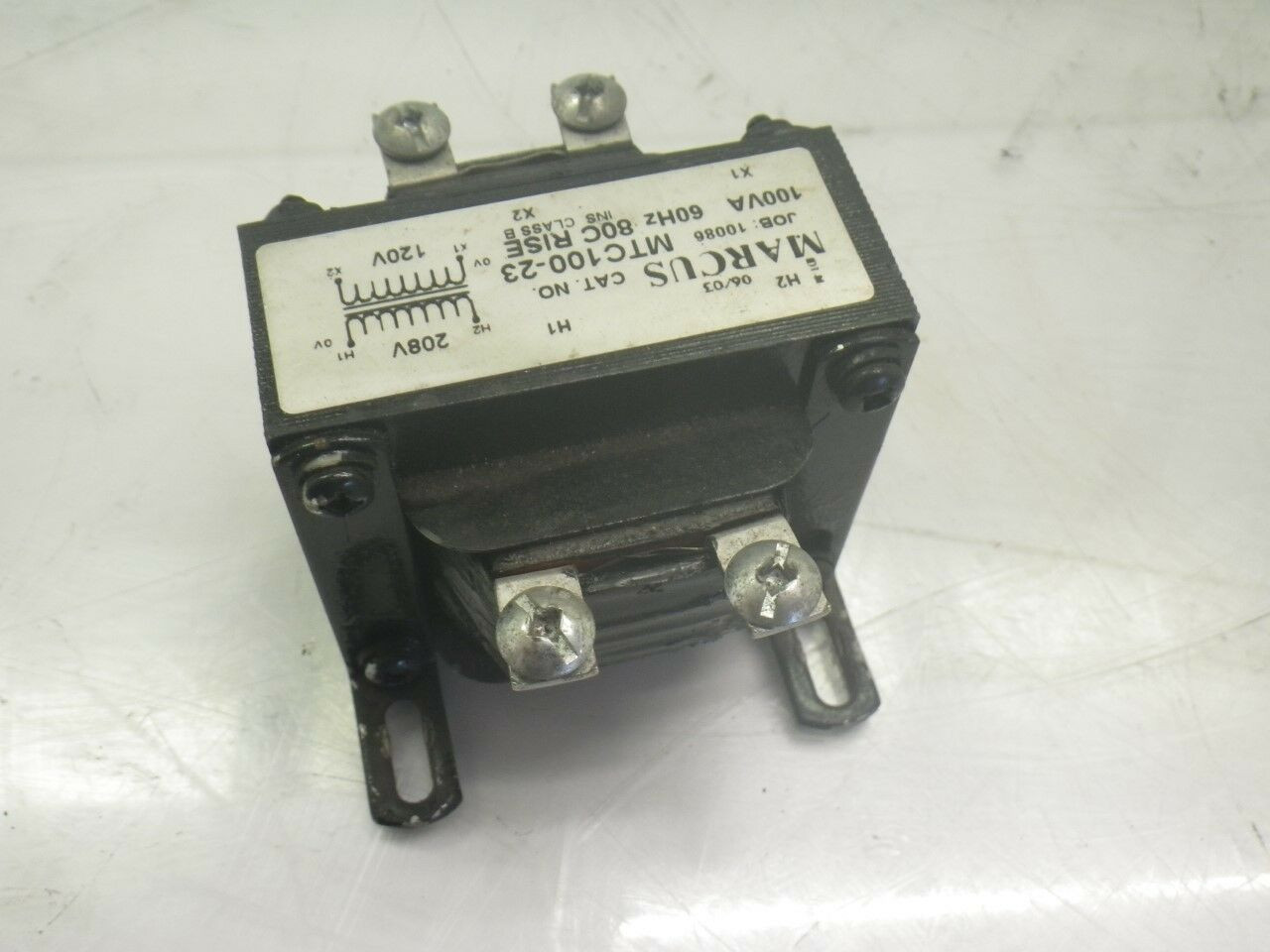 MTC100-23 Marcus 100Va Transformer 208 Volt Primary 120 Volt (Used ...