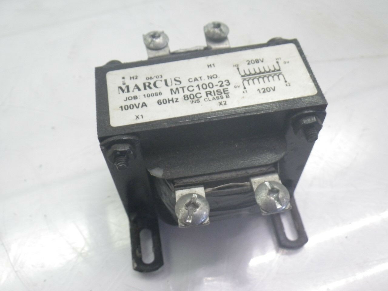 MTC100-23 Marcus 100Va Transformer 208 Volt Primary 120 Volt (Used ...