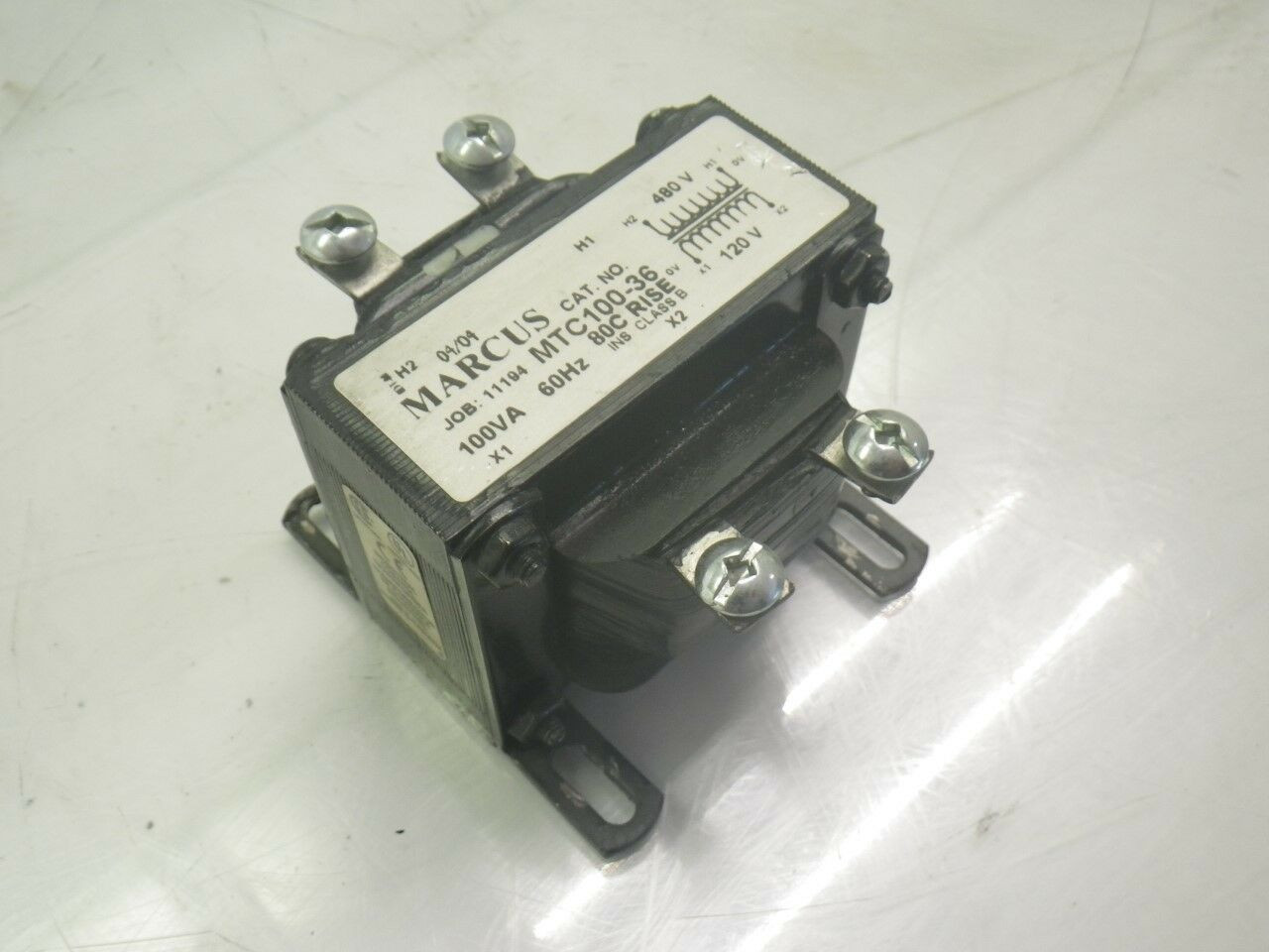 MTC100-36 Marcus 100Va Transformer 480 Volt Primary 120 Volt (Used ...