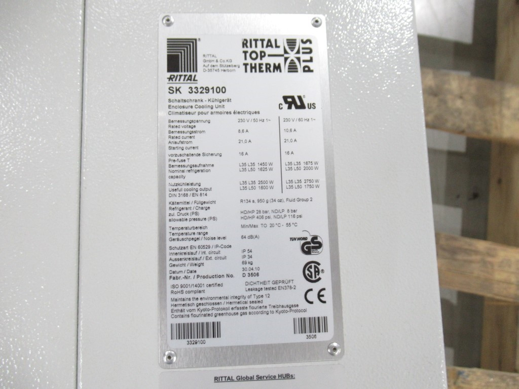 SK 3329100 RITTAL Enclosure Air Conditioner Wall-mounted cooling unit ...