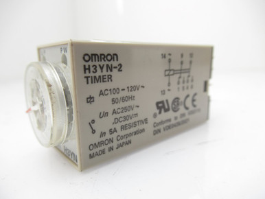 H3YN-2 OMRON TIMER DELAY AC100-120V 50/60HZ - PCM SURPLUS WORLD
