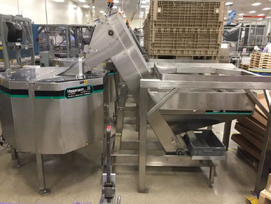 FS30 bottle unscrambler w/centrifugal bowl & elevating prefeeder model ...