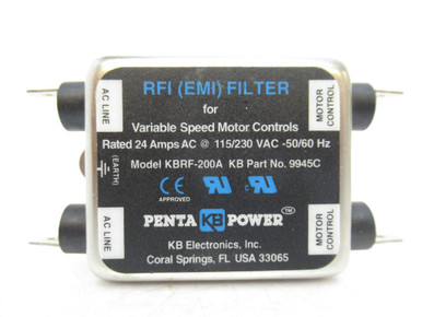 KB Electronics KBRF-200A Ac Line Filter, 115/230V AC - PCM SURPLUS WORLD