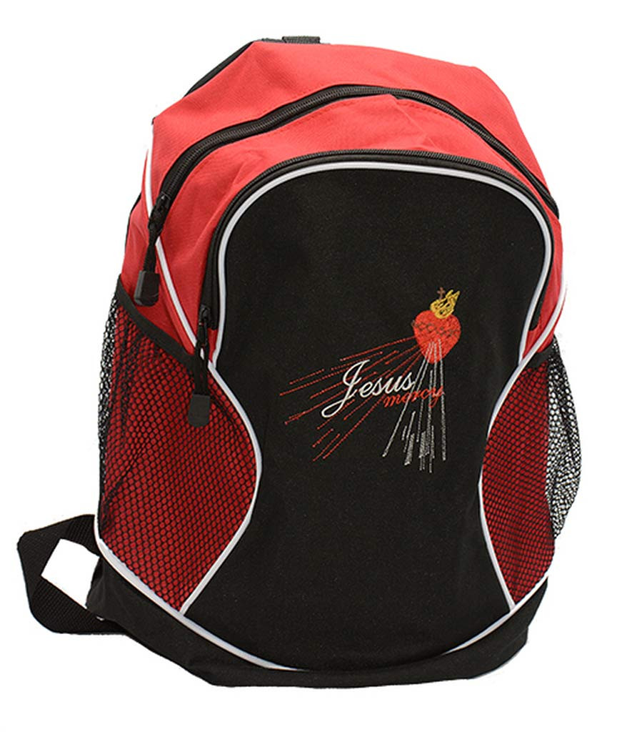 Jesus Mercy Embroidered Backpack