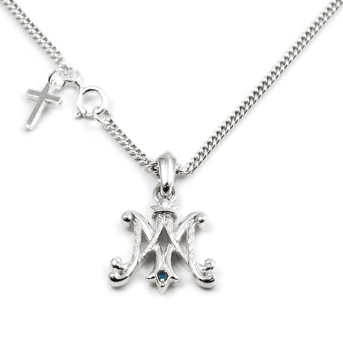 Sterling Ave Maria Pendant