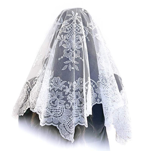 Eva White Lace Spanish Veil / Mantilla